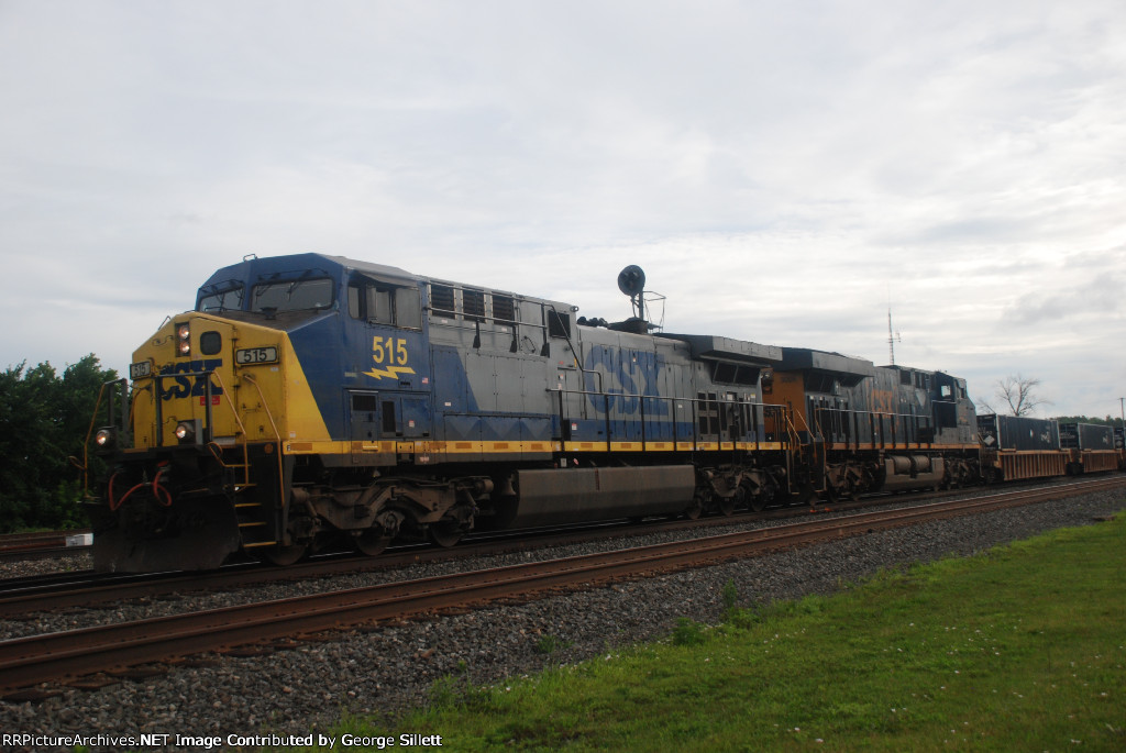 CSX 515, with a newer boxcar logo as a helper.